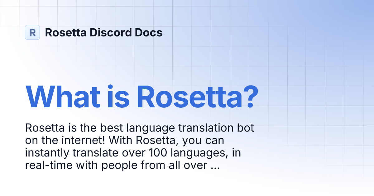 What is Rosetta? | Rosetta Discord Docs